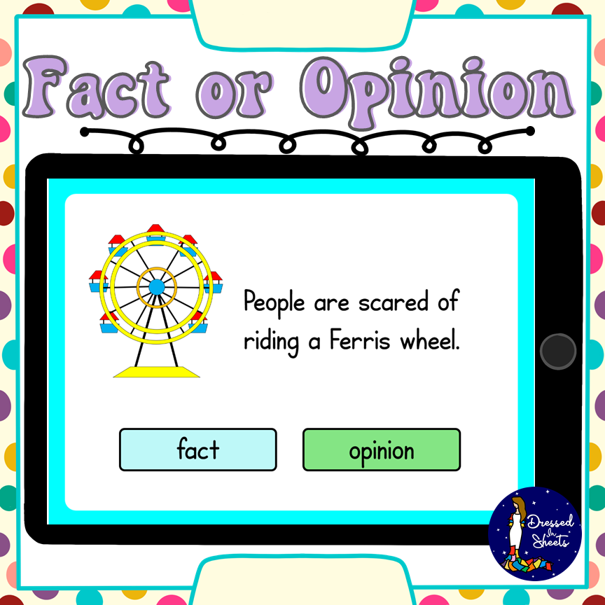 Fact or Opinion? BOOM Cards - Made By Teachers