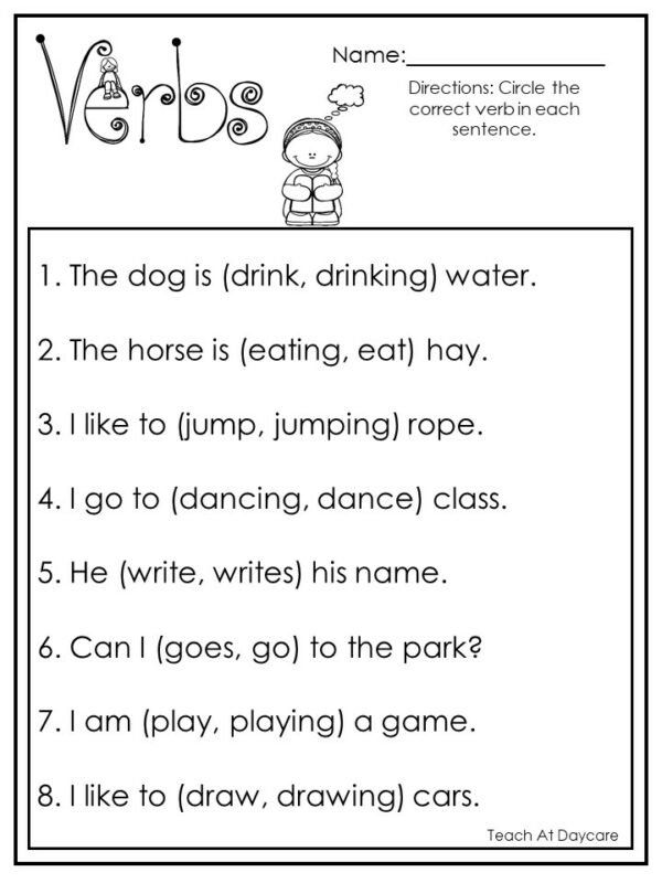 10 Printable Choose the Correct Verb Worksheets | Made By Teachers