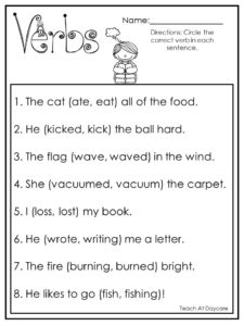 10 Printable Choose the Correct Verb Worksheets - Made By Teachers