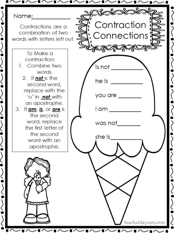 10 Printable Contractions Worksheets. | Made By Teachers