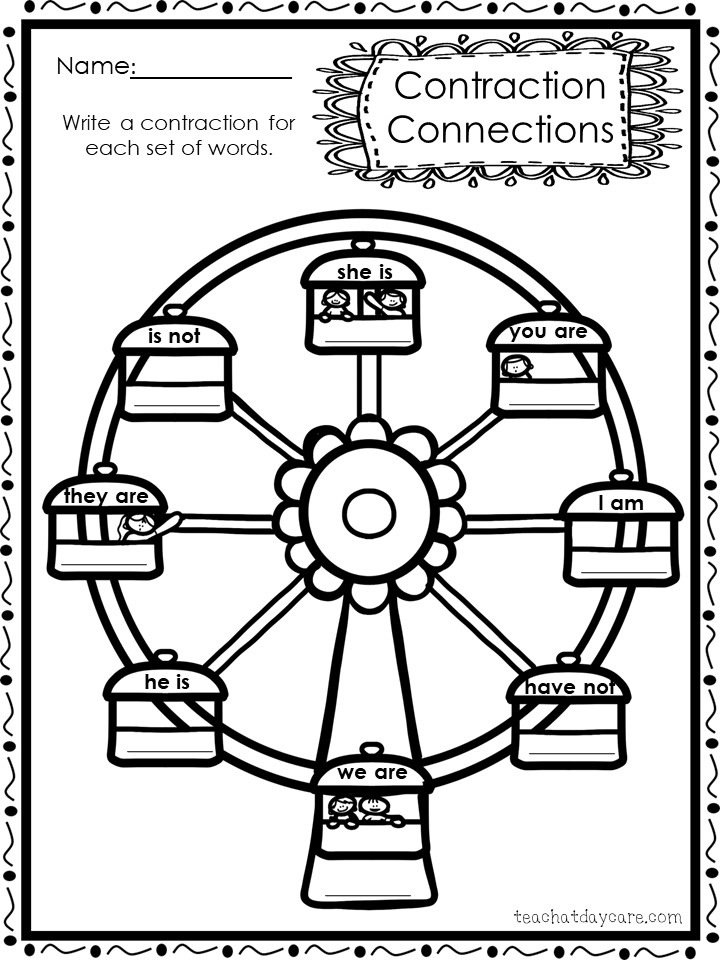 10 Printable Contractions Worksheets. - Made By Teachers