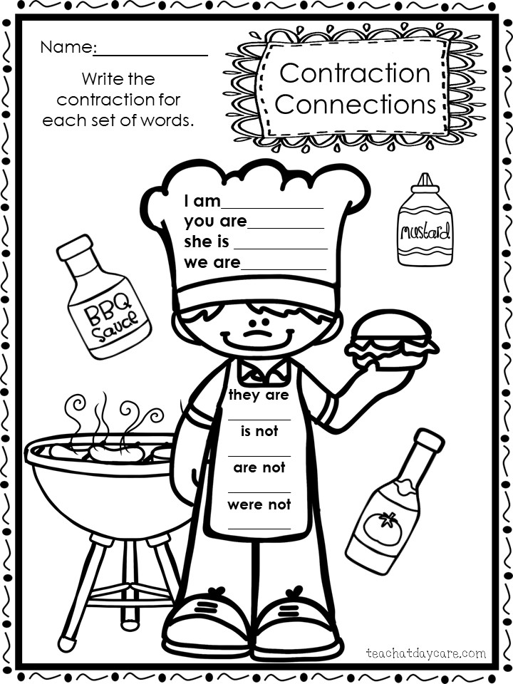 10 Printable Contractions Worksheets. | Made By Teachers