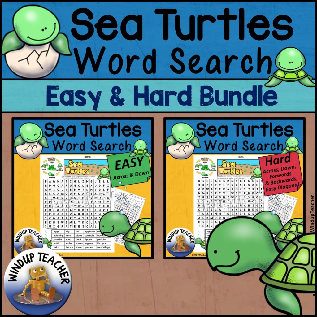Sea Turtle Life Cycle Word Search BUNDLE - Made By Teachers