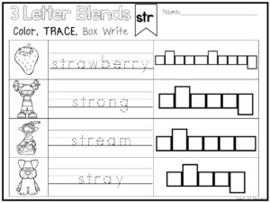 3 Letter Blend Words Color, Trace, Write, Box Writ - Made By Teachers