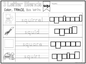 3 Letter Blend Words Color, Trace, Write, Box Writ - Made By Teachers