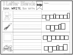 3 Letter Blend Words Color, Trace, Write, Box Writ - Made By Teachers