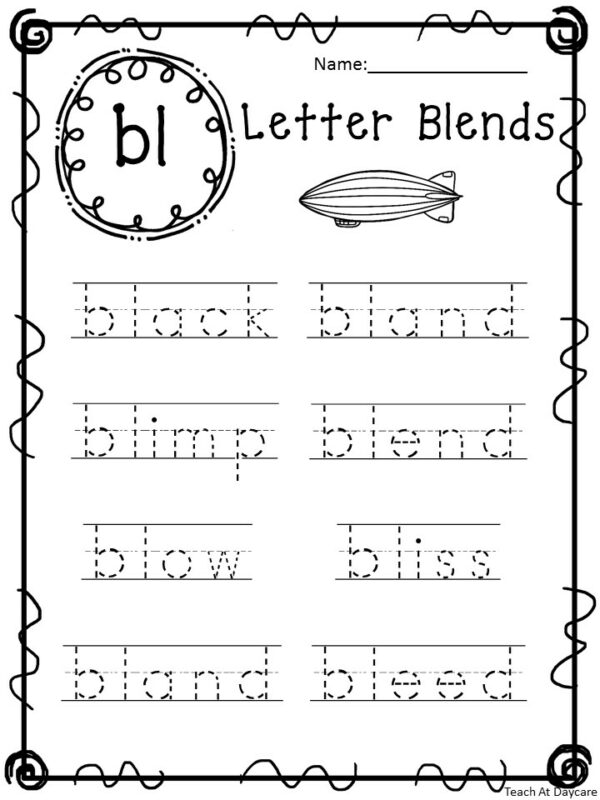20 Printable Blends Trace the Word Worksheets. | Made By Teachers