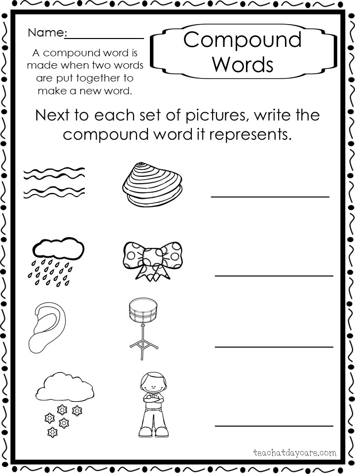 Compound Words Worksheet Compound Words Worksheet