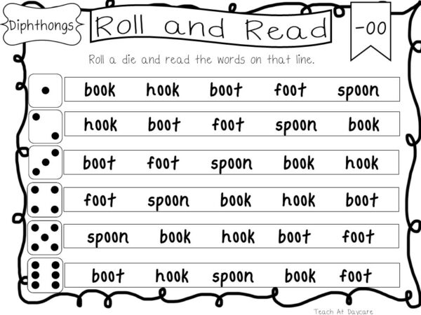 Diphthongs Roll and Read the Word Worksheets. - Made By Teachers