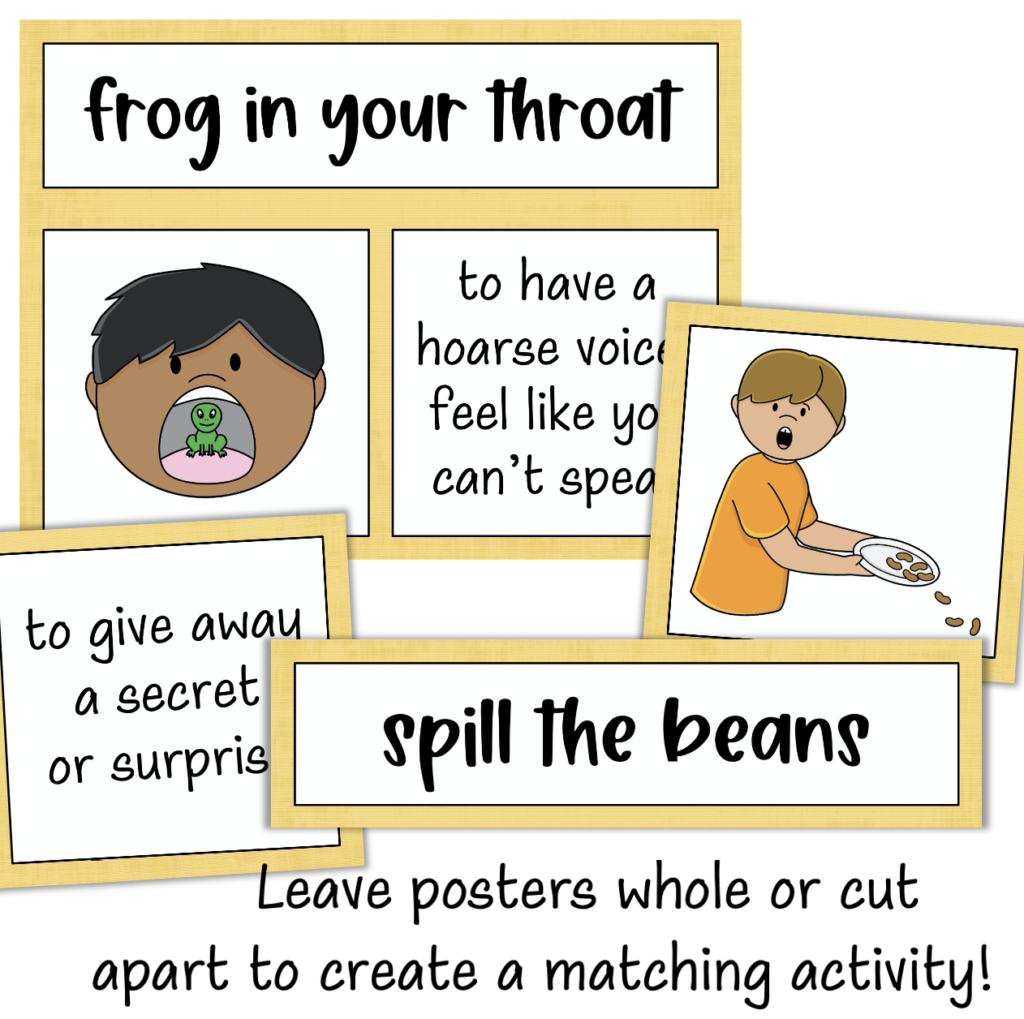 IDIOMS Activities, Task Cards, and Posters | Made By Teachers