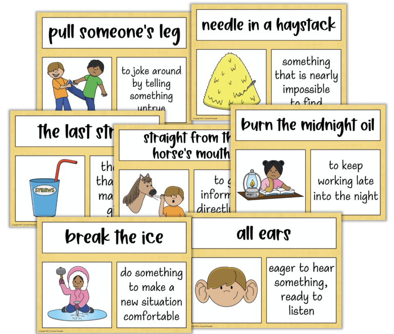 IDIOMS Activities, Task Cards, and Posters | Made By Teachers