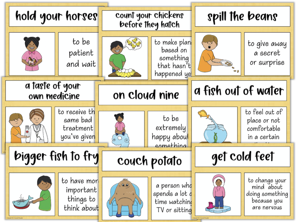 IDIOMS Activities, Task Cards, and Posters | Made By Teachers