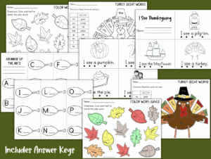 Thanksgiving Math Reading Worksheets Kindergarten - Made By Teachers