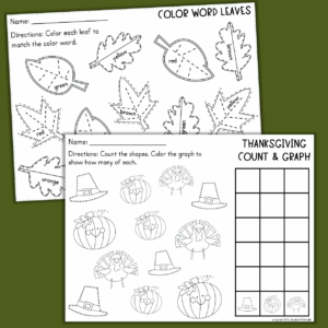 Thanksgiving Math Reading Worksheets Kindergarten - Made By Teachers