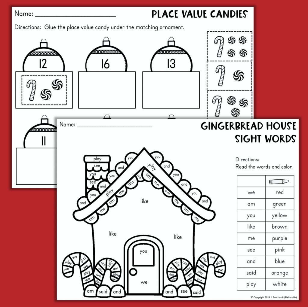 Kindergarten Christmas Worksheets Math Reading - Made By Teachers