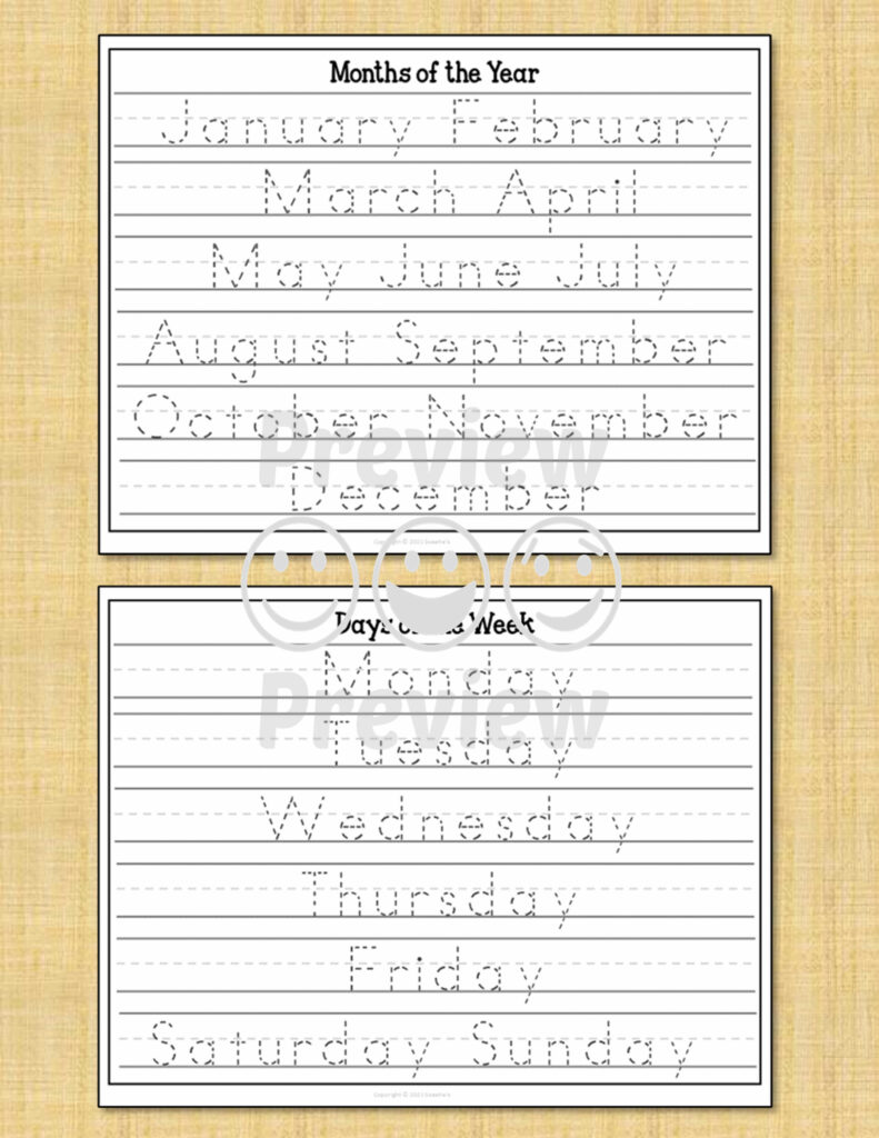 Days of the Week and Months of the Year Worksheets - Made By Teachers