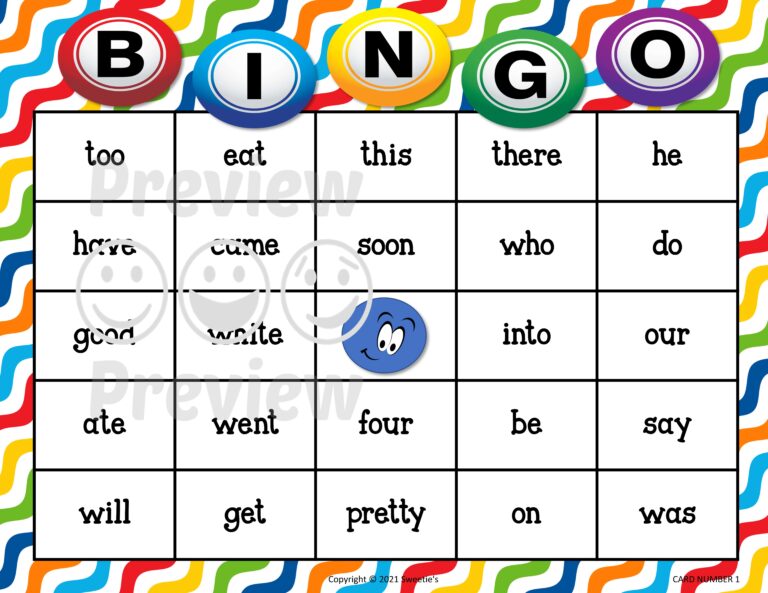 First Grade Sight Word Bingo | Made By Teachers