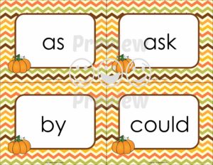 First Grade Sight Word Bingo Fall Autumn - Made By Teachers