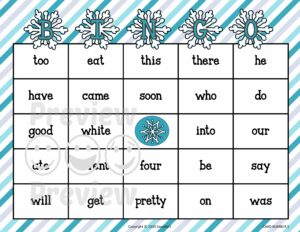 First Grade Sight Word Bingo Winter | Made By Teachers