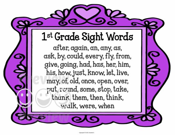 First Grade Sight Word Bingo Valentine - Made By Teachers