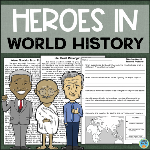 Gandhi, Mandela, Elie Wiesel World History Reading | Made By Teachers