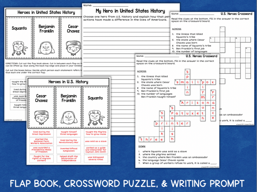 Cesar Chavez Benjamin Franklin Squanto US History | Made By Teachers