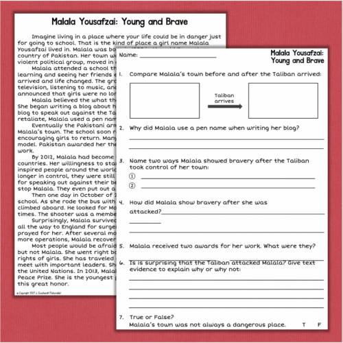 Heroes in History Reading Comprehension BUNDLE - Made By Teachers