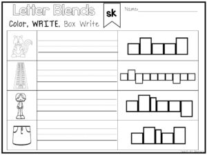 40 Printable Blends Color, Trace, and Box Write Wo - Made By Teachers