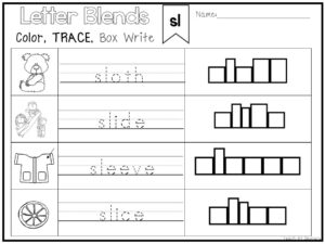 40 Printable Blends Color, Trace, and Box Write Wo - Made By Teachers