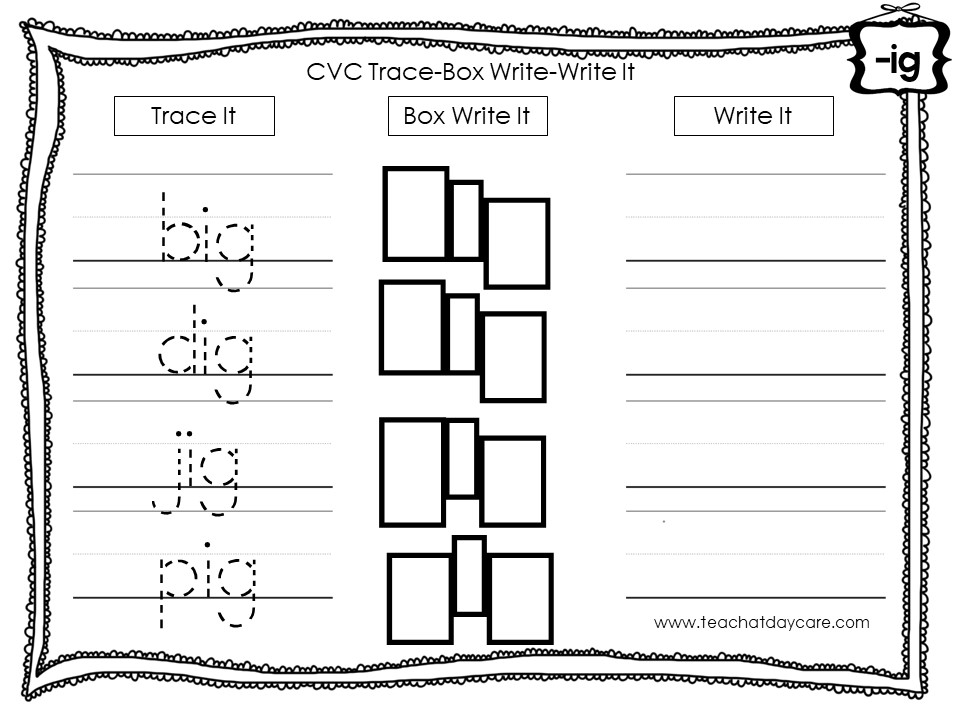 27 Printable CVC Trace It, Box Write It, Write It | Made By Teachers