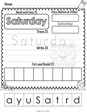 Days of the Week Worksheets | Made By Teachers