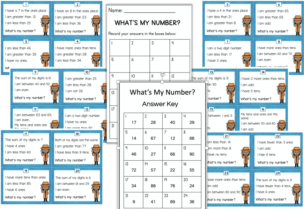 Mystery Number Riddles Guess My Number Task Cards | Made By Teachers