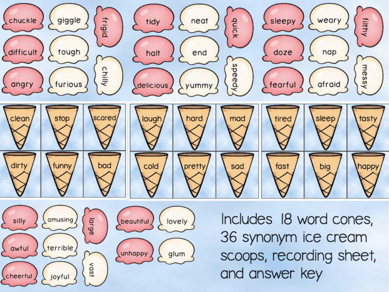 Synonyms Game Matching Activity Reading Center - Made By Teachers