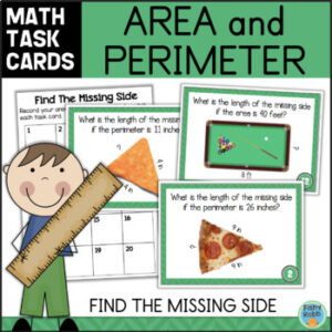 Area & Perimeter Task Cards Find the Missing Side - Made By Teachers