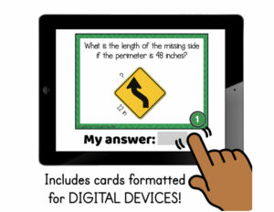 Area & Perimeter Task Cards Find the Missing Side - Made By Teachers