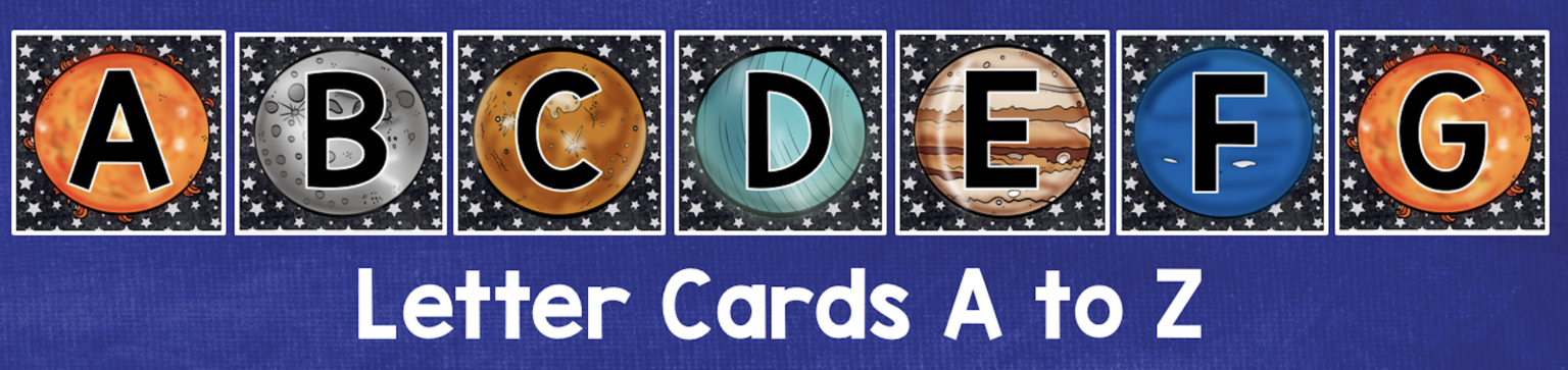 Space Word Wall Letters + EDITABLE Word Cards - Made By Teachers