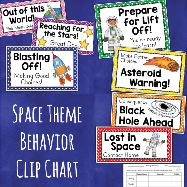 Space Theme Behavior Clip Chart - Made By Teachers