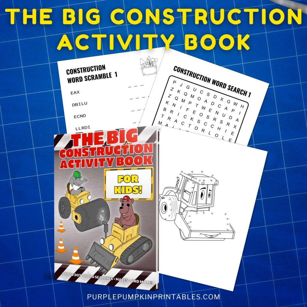62-Page Printable Big Construction Activity Book! | Made By Teachers
