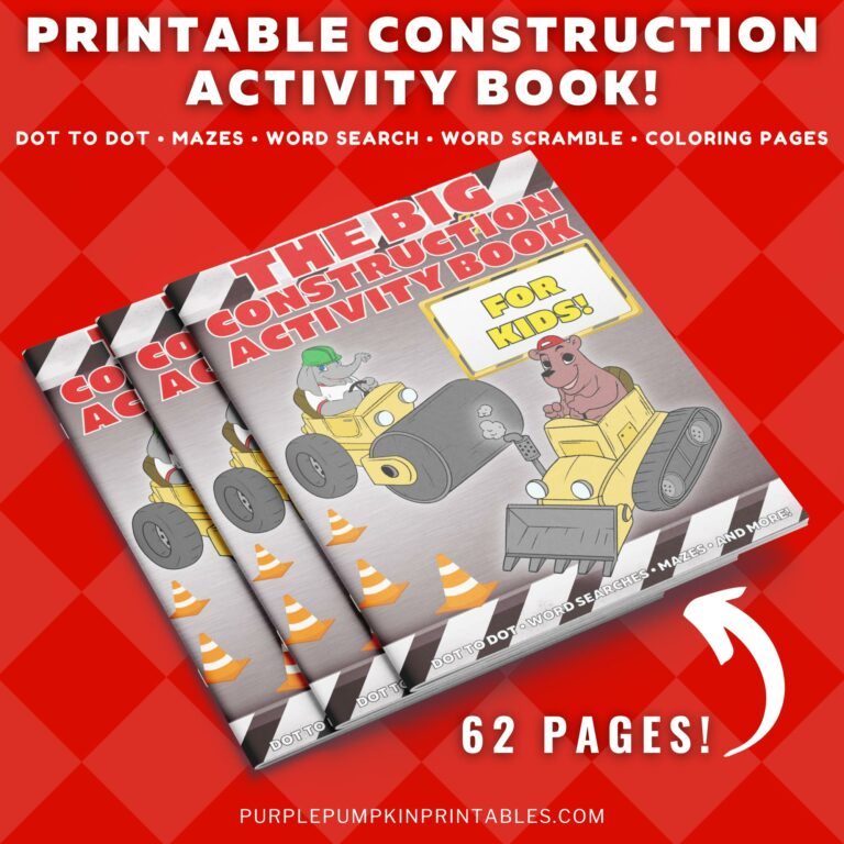 62-Page Printable Big Construction Activity Book! - Made By Teachers
