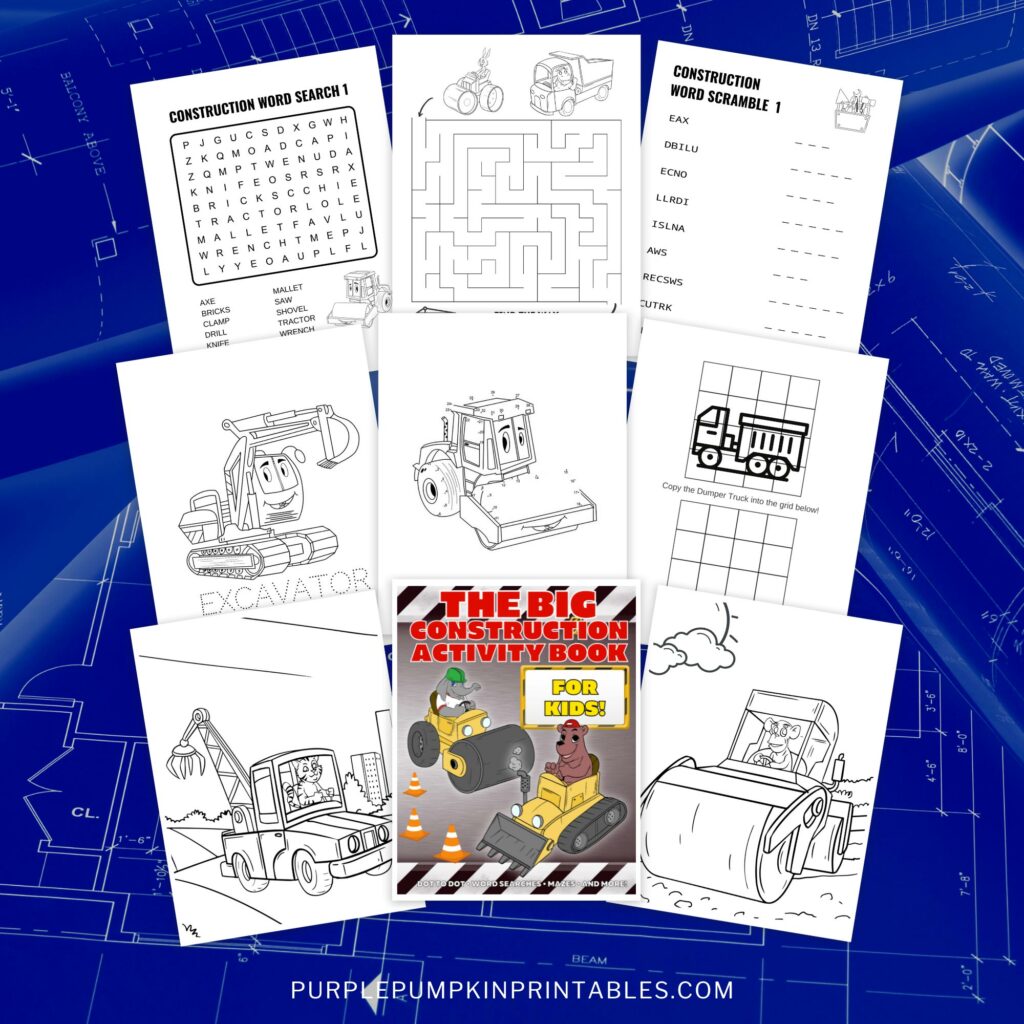 62-Page Printable Big Construction Activity Book! - Made By Teachers