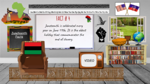 Bitmoji Classroom | JUNETEENTH Theme | 10 Slides | - Made By Teachers