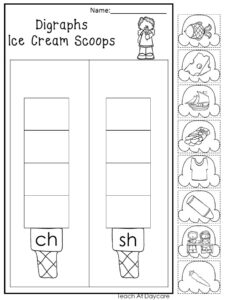 10 Printable Digraphs Ice Cream Worksheets - Made By Teachers
