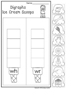 10 Printable Digraphs Ice Cream Worksheets - Made By Teachers