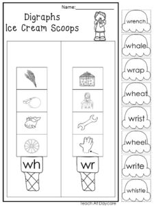 10 Printable Digraphs Ice Cream Worksheets - Made By Teachers