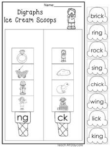 10 Printable Digraphs Ice Cream Worksheets - Made By Teachers