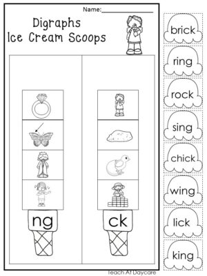 10 Printable Digraphs Ice Cream Worksheets - Made By Teachers