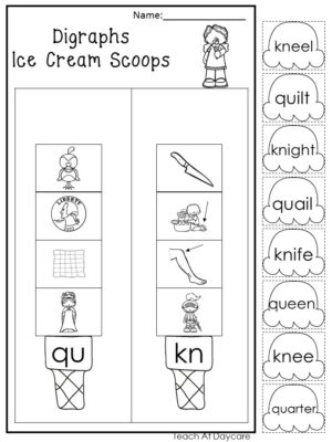 10 Printable Digraphs Ice Cream Worksheets - Made By Teachers