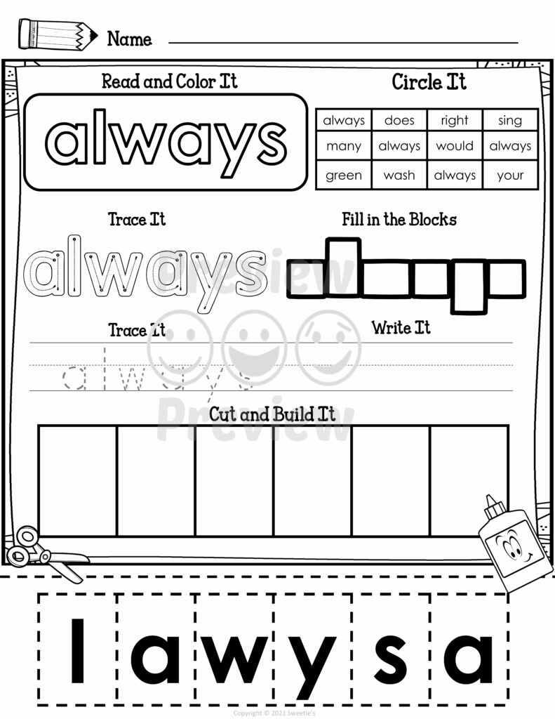 Second Grade Sight Words Worksheets - Made By Teachers