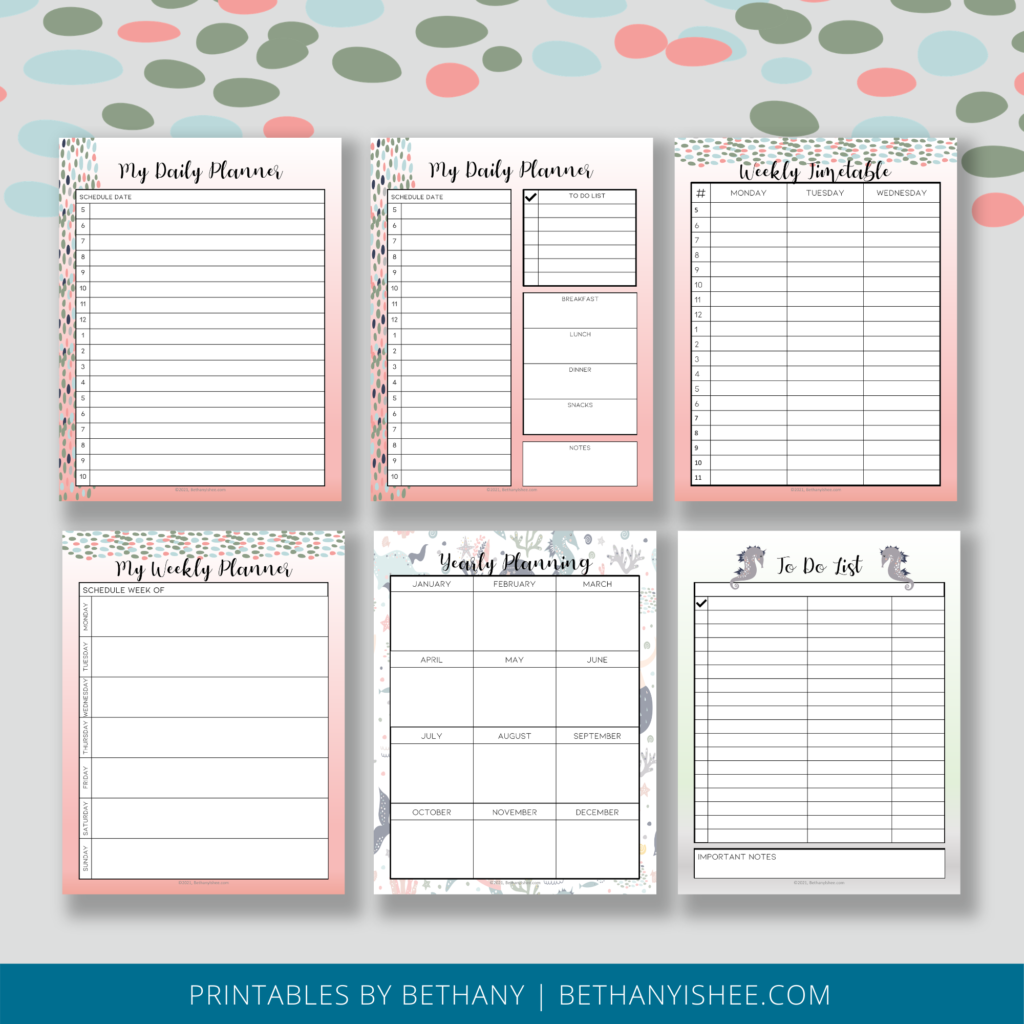 Mermaid Student Planner | Undated, Printable | Made By Teachers
