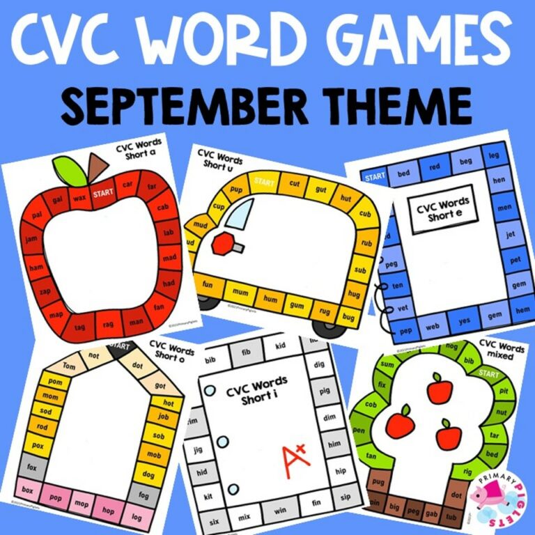 Back to School CVC Phonics Games September - Made By Teachers